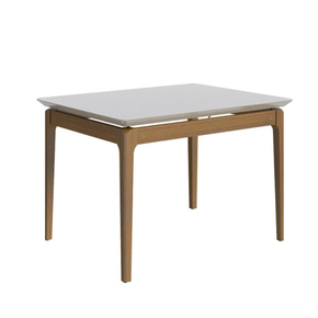 Mesa Wind 1,40m x 0,90m Nature Off White Com Vidro Imcal