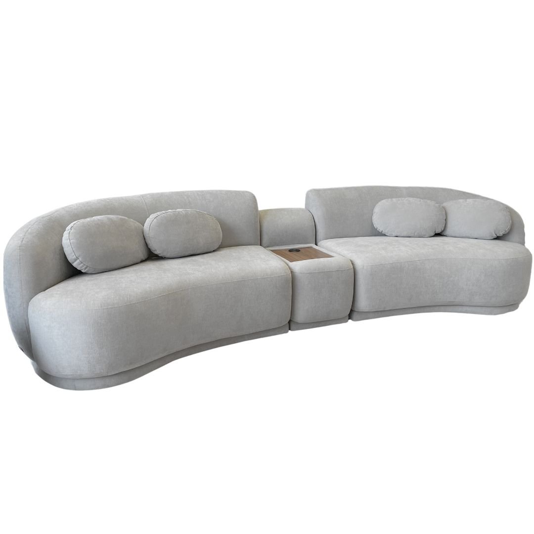 Sofá Primme Proença 2,95m Arredondado em Linho Solar