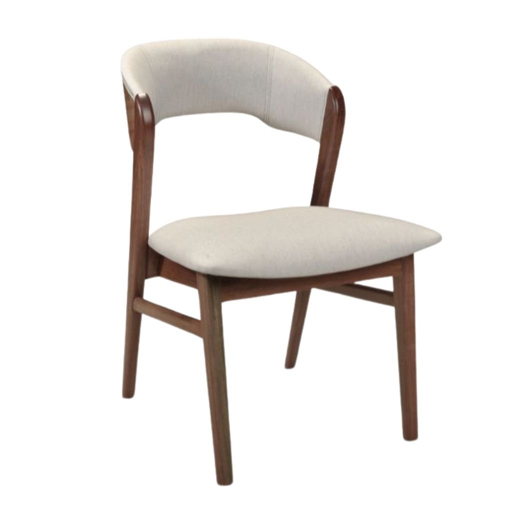 Cadeira Maya Padrão Amendoa Linho Claro Ceval Móveis