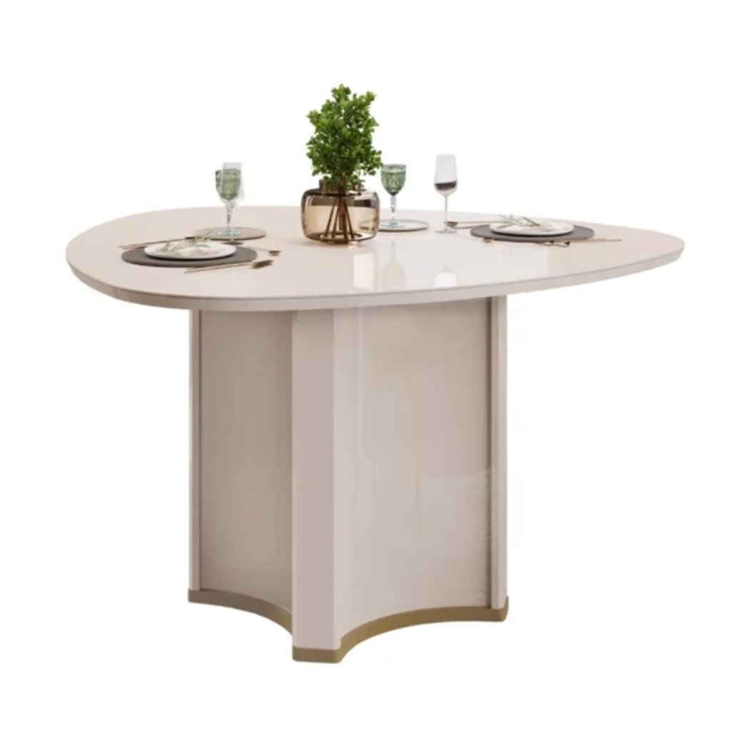 Conjunto Mesa de Jantar Chanel 1,36m Orgânica c/ 4 Cadeiras 1016 Off ...