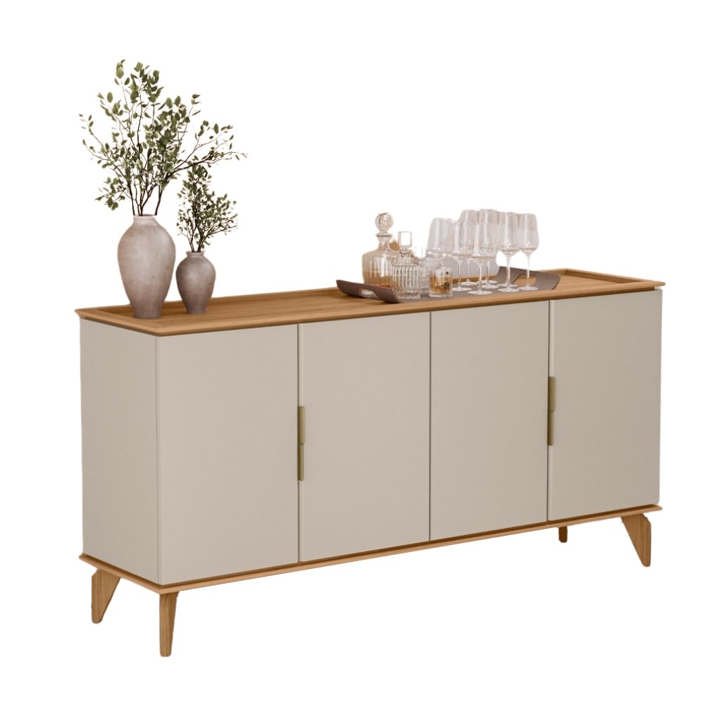 Buffet Évora 1,6m Jequitibá/Off White Fosco Linea Brasil